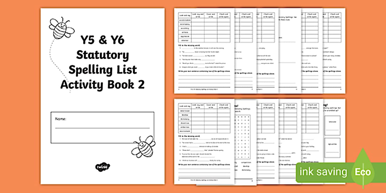 Spelling Sheets For Year 5 & 6 | Statutory Spelling 2