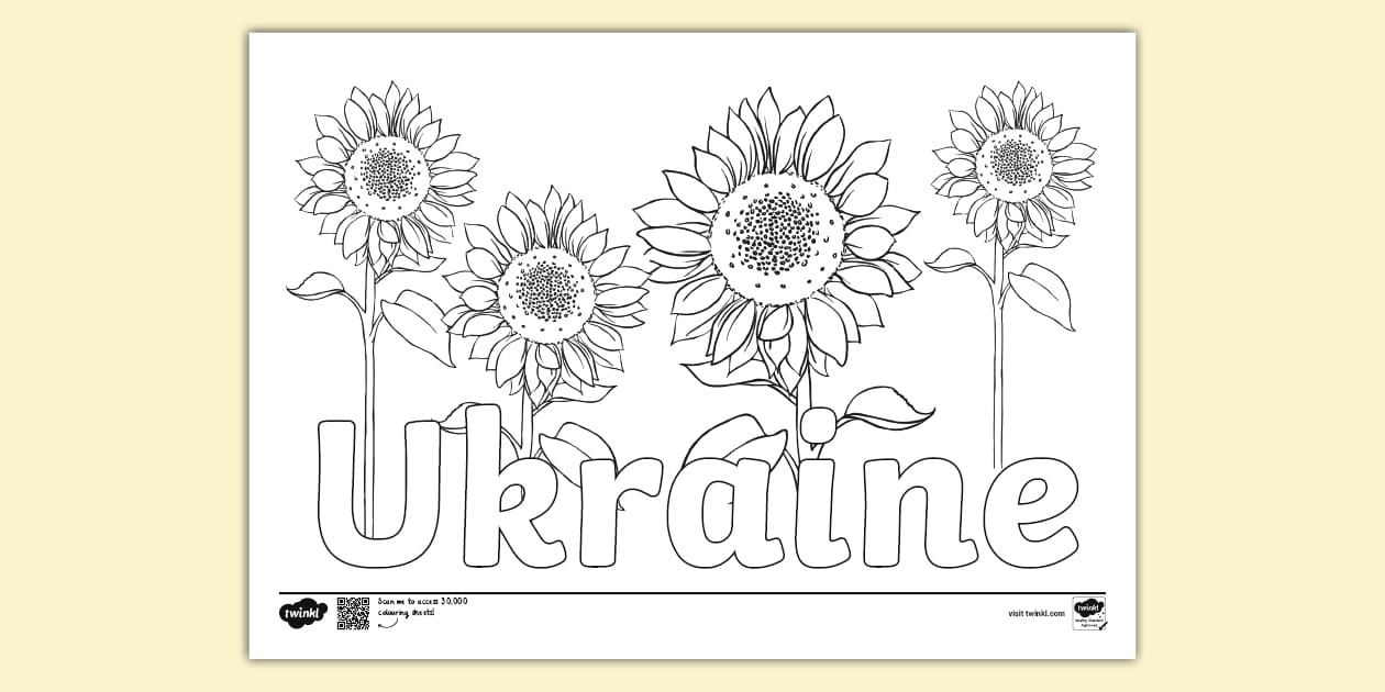Ukraine Sunflower Colouring Page - Twinkl - KS2 - Twinkl