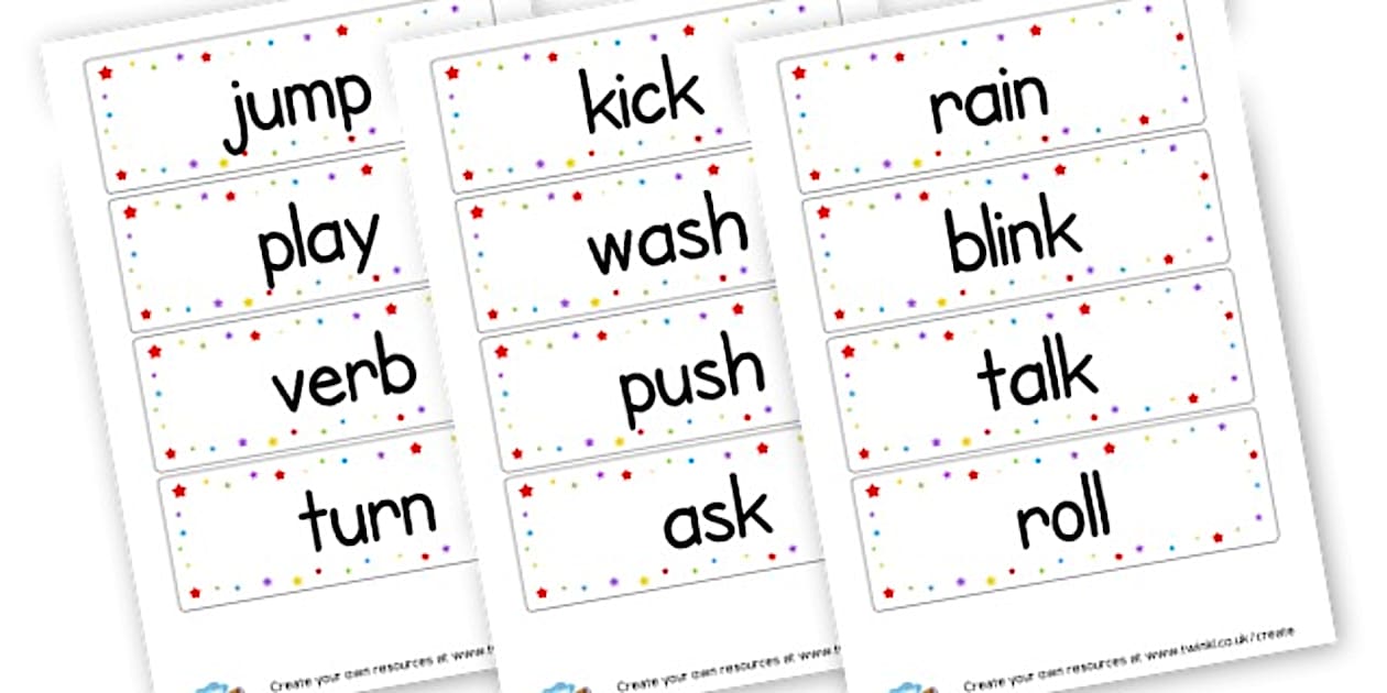 Printable Verbs Word Cards - Teaching Resources - Twinkl