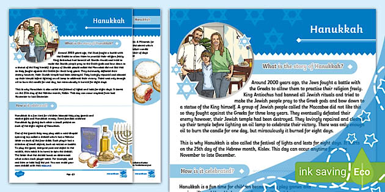 Printable Hanukkah Fact File | December Events - Twinkl