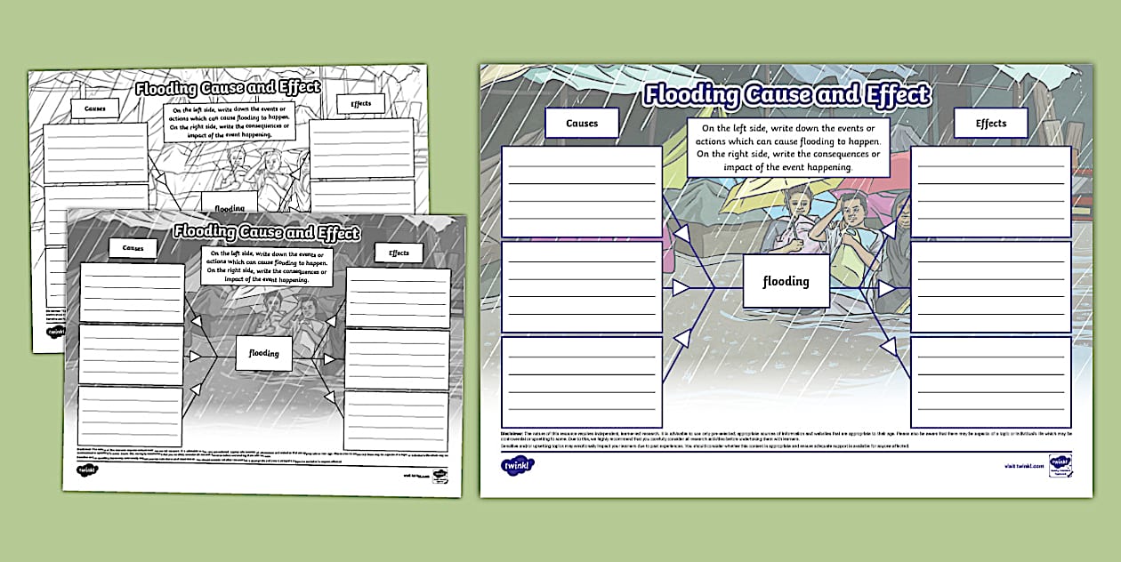 Flooding Cause and Effect Mind Map (teacher made) - Twinkl