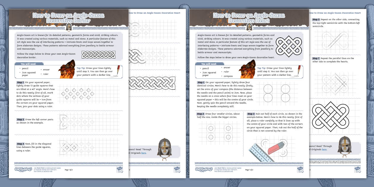 How to Draw Anglo-Saxon Patterns Instruction Activity