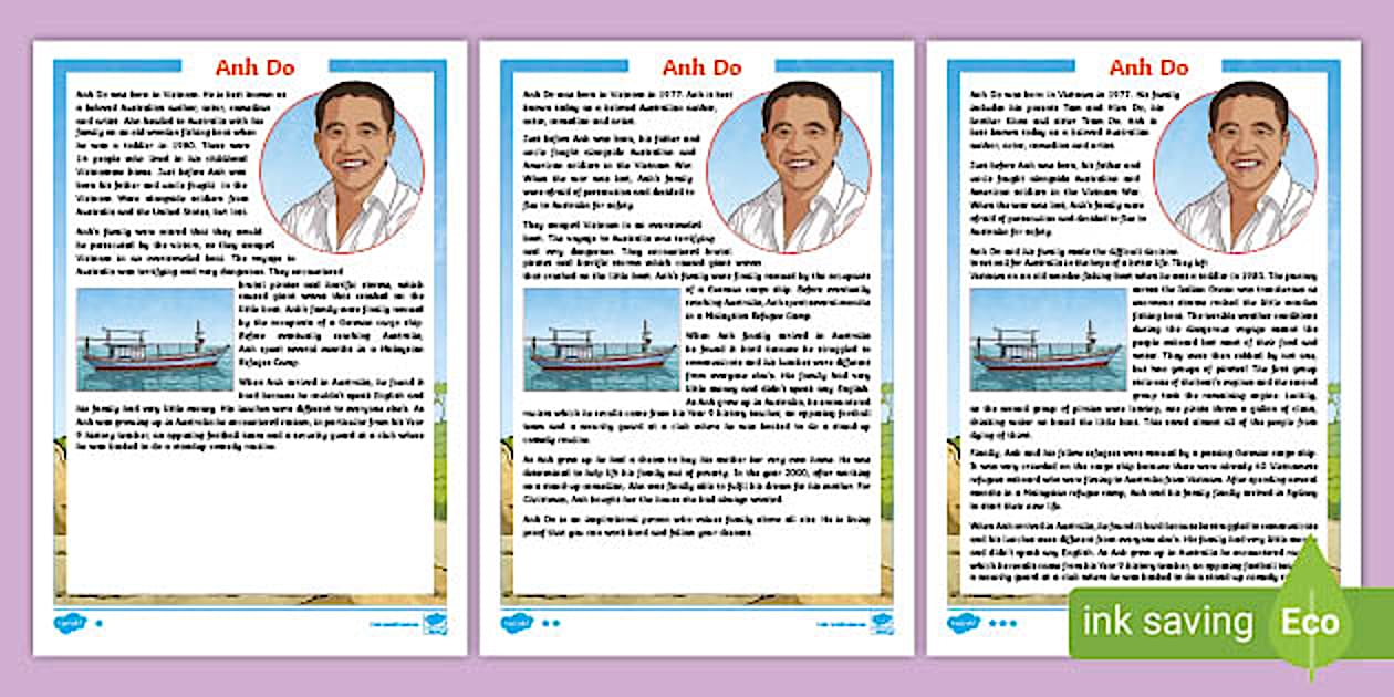 Anh Do Comprehension | Differentiated Reading Activity