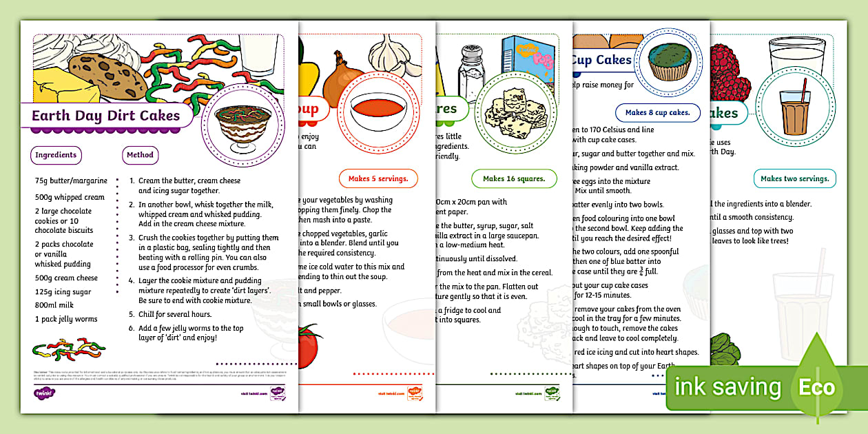 Earth Food Ideas Recipe Kit | KS1 | Earth Day | Twinkl