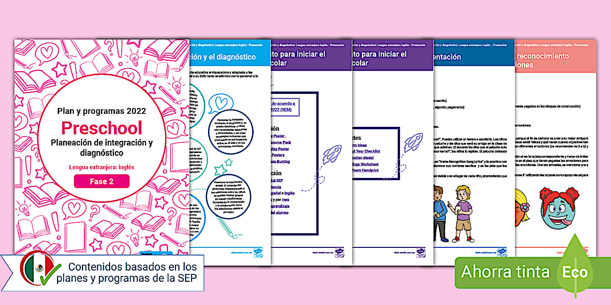 Planeación diagnóstica de inglés - Preescolar - Twinkl