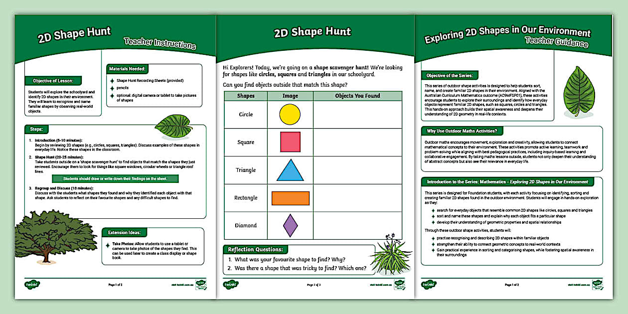 Outdoor Maths: 2D Shape Hunt (teacher made) - Twinkl