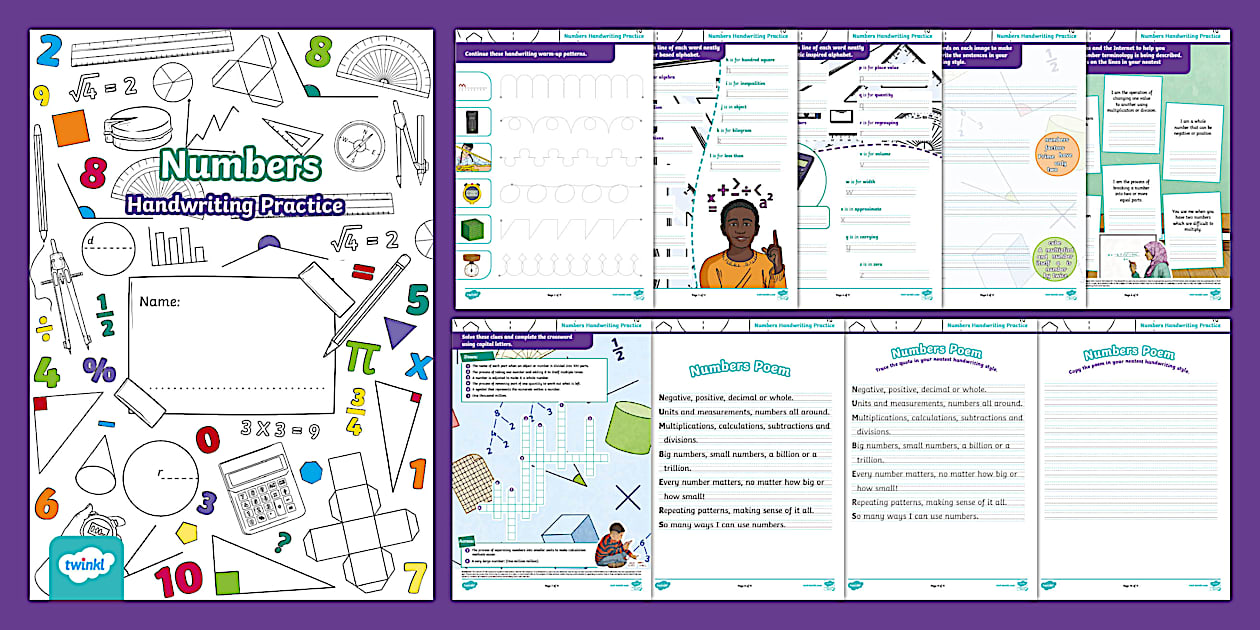 KS2 Numbers Handwriting Practice Booklet (teacher made)