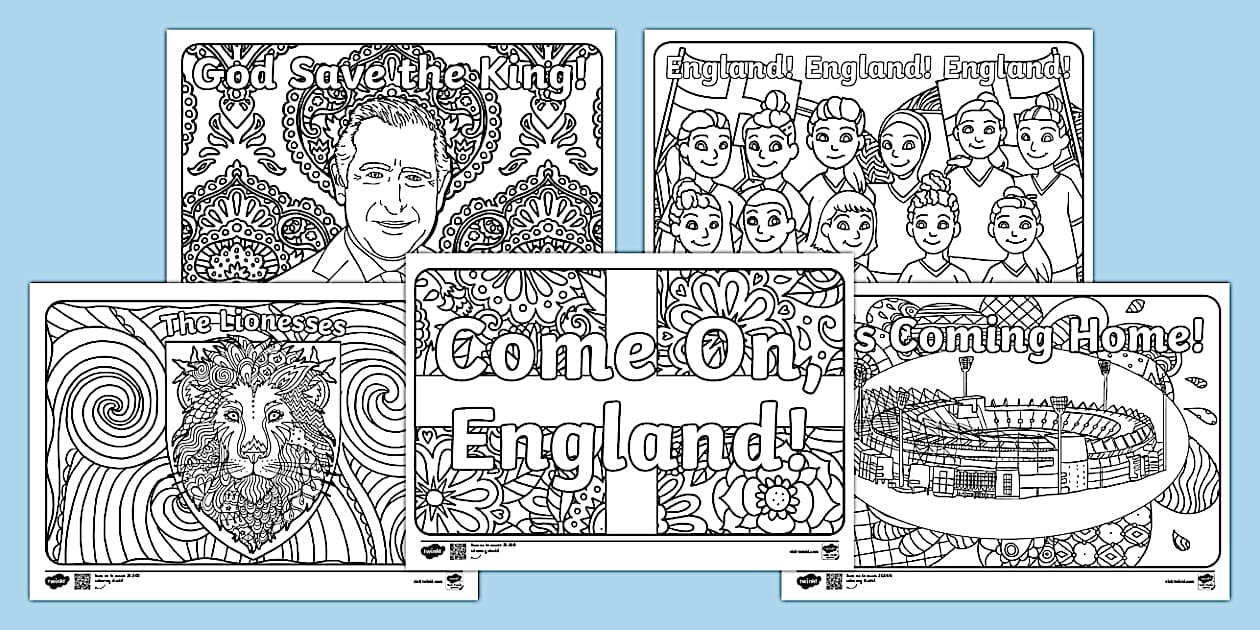 England Women's Football Colouring - Twinkl Move PE - Euros