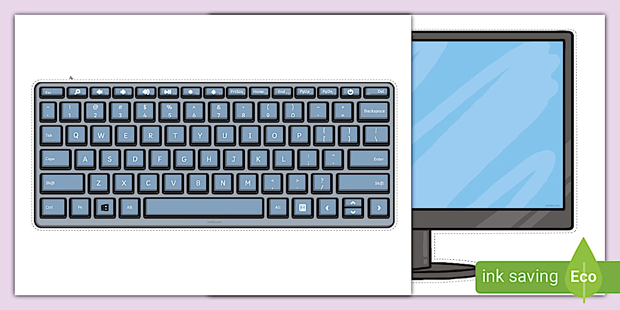 Role Play Computer and Keyboard (teacher made) - Twinkl