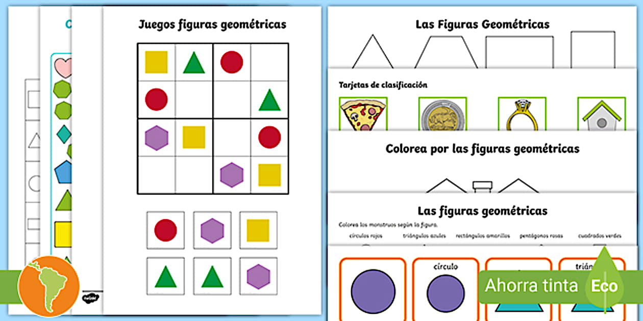 Actividades: Juegos figuras geometricas (teacher made)