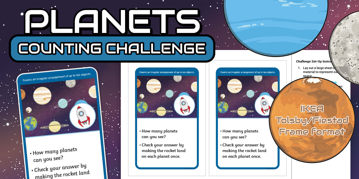 EYFS Maths Counting Challenge: Counting Planets IKEA Tolsby/Fiestad Frame