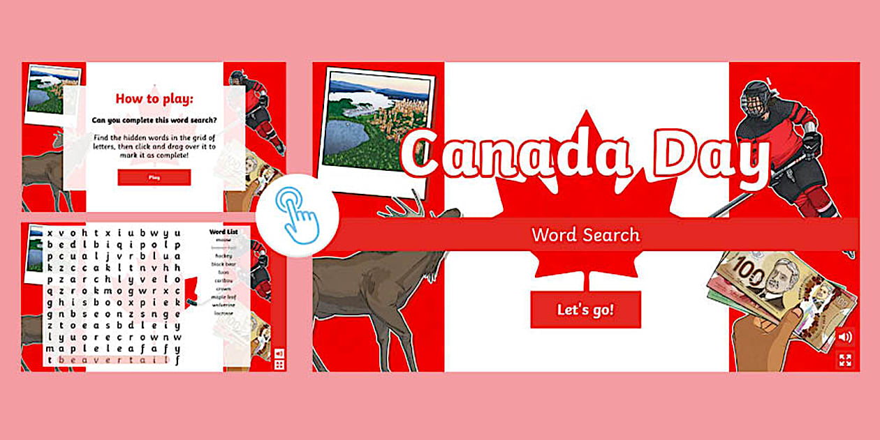 Canada Day Interactive Word Search (teacher made) - Twinkl