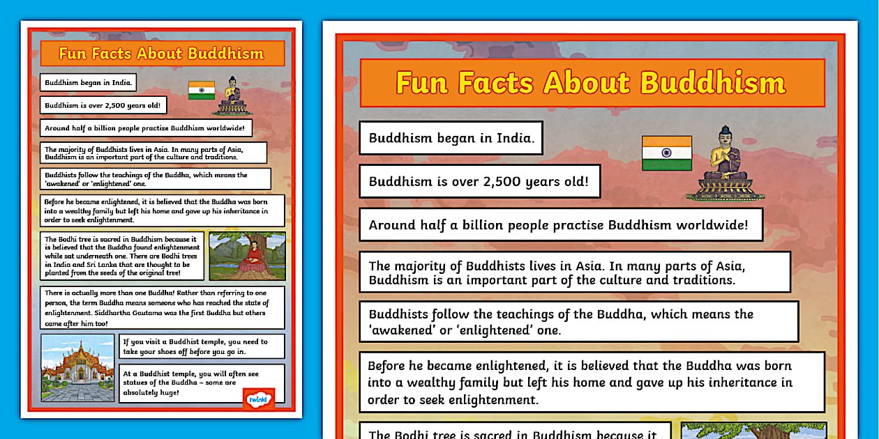 Fun Facts of Buddhism Display Poster (teacher made) - Twinkl