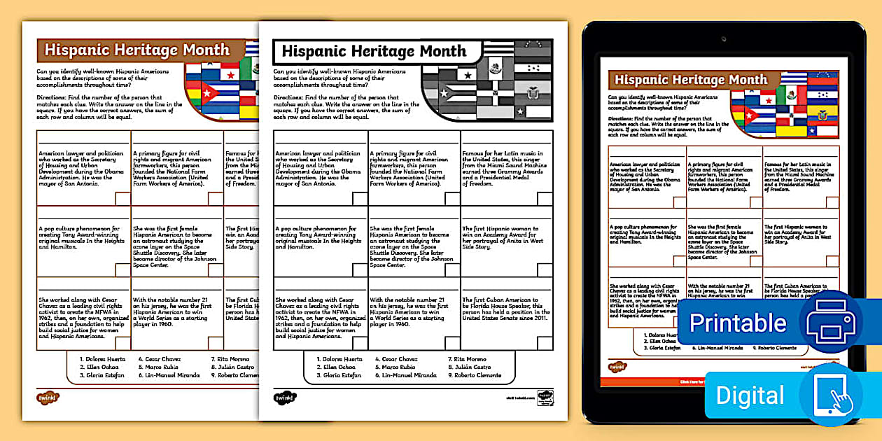 Hispanic Heritage Month Project for Grades 6-8 | Twinkl USA