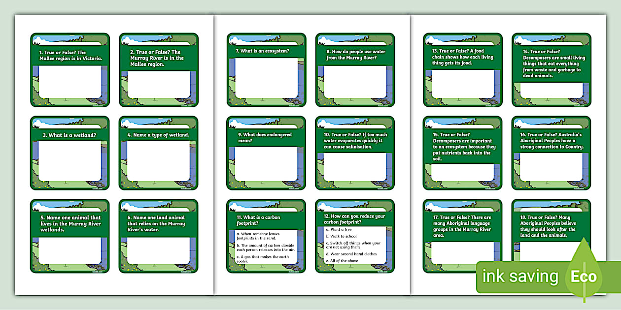 Mallee Region Q & A Cards (teacher made) - Twinkl