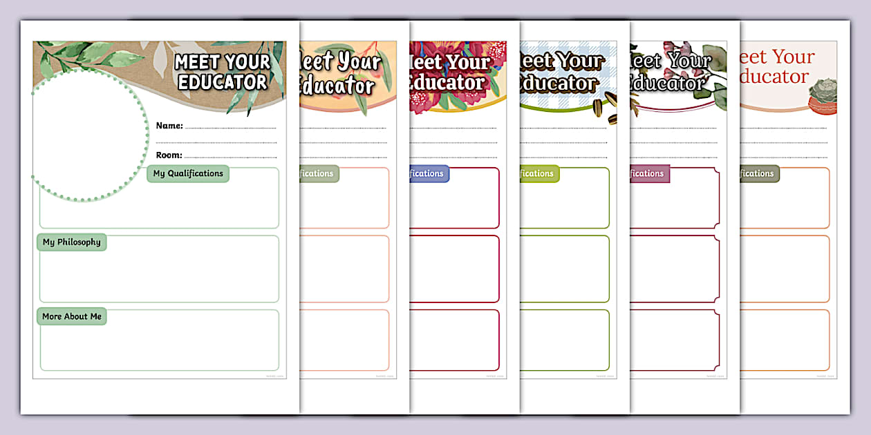 Editable Meet The Educators Pack