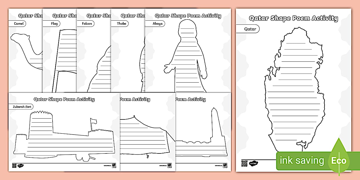 Qatar Shape Poetry Activity (teacher made) - Twinkl