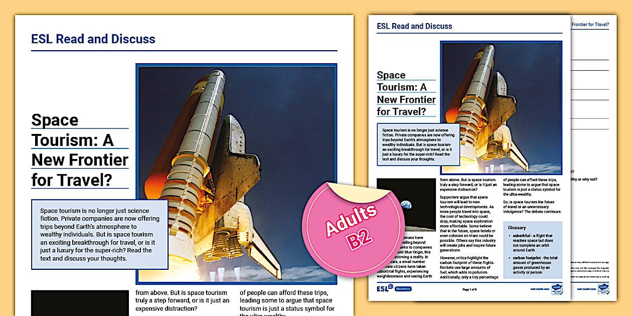 ESL Space Tourism (teacher made) - Twinkl