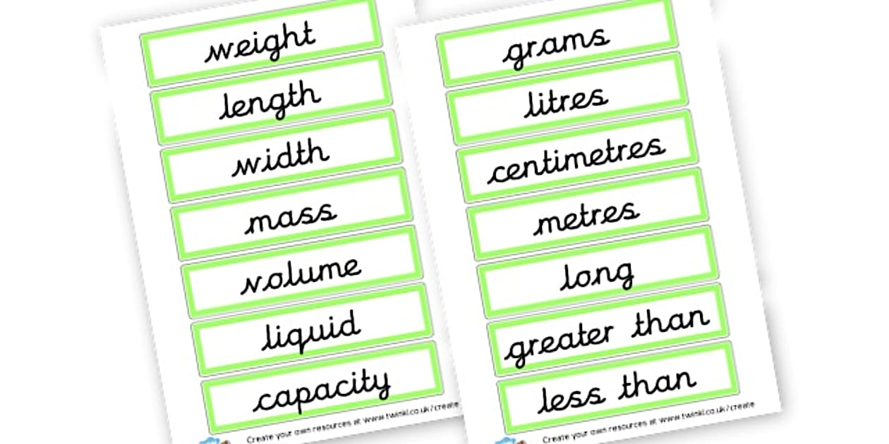 Measures Labels (teacher made) - Twinkl