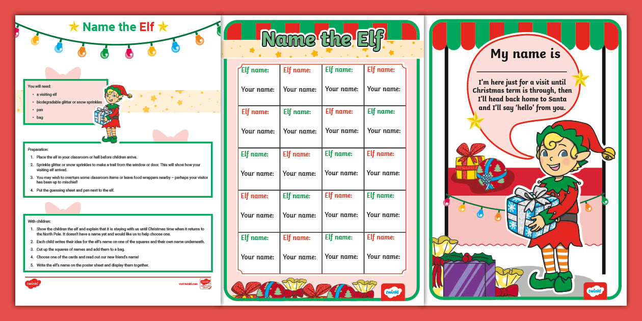 Name the Elf - Twinkl - KS1 (teacher made) - Twinkl
