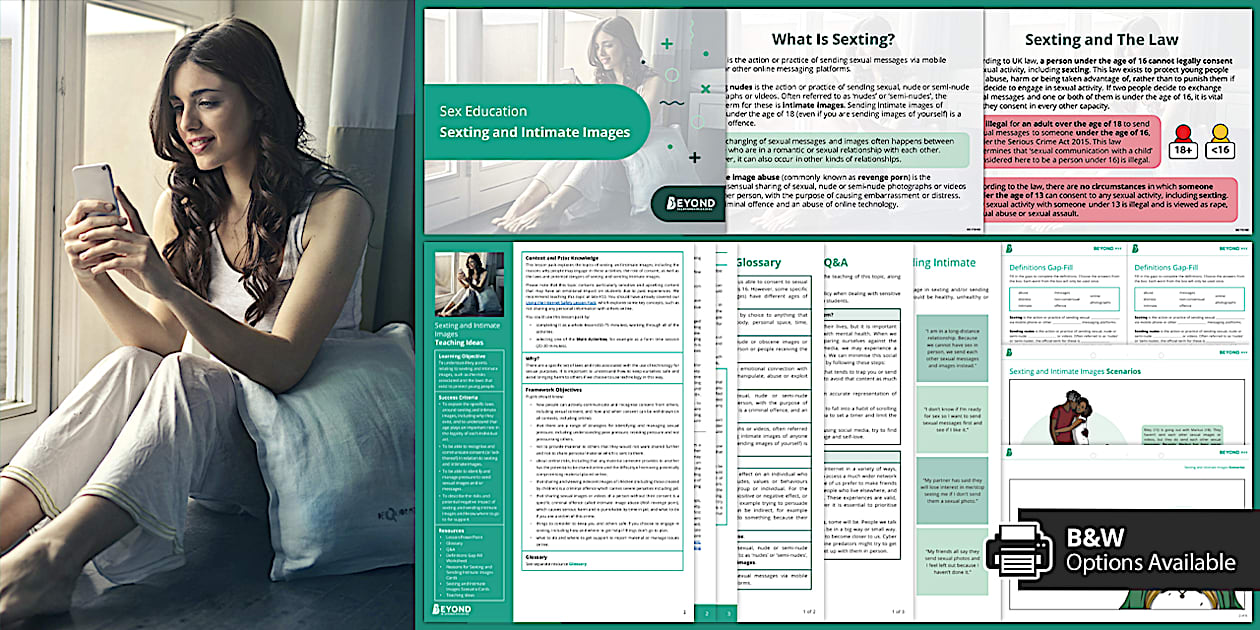 Sexting and Intimate Images Lesson Pack - Twinkl