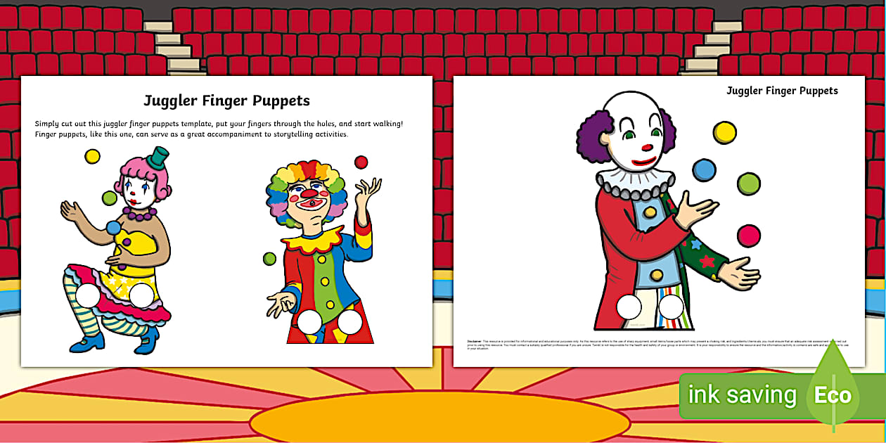 Colourful Juggler Finger Puppets | Circus | Twinkl | KS1