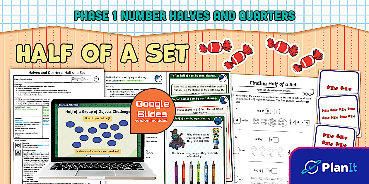 Year 1 Half of a Set Lesson Pack