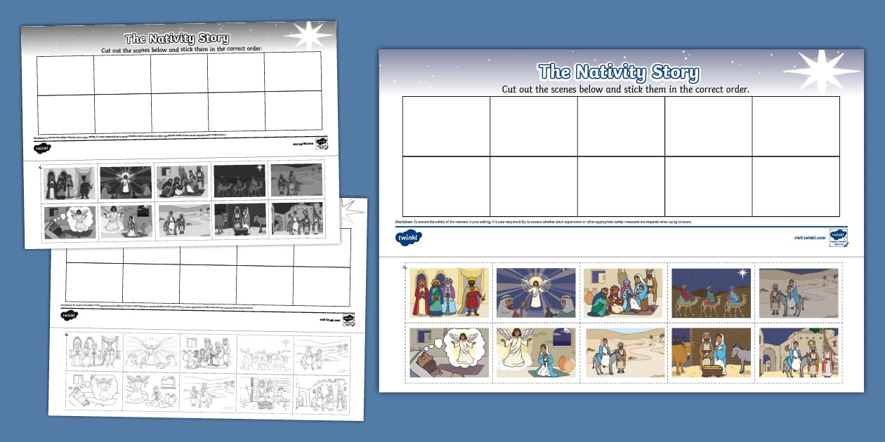 Ordering the Nativity Story Worksheet (teacher made)