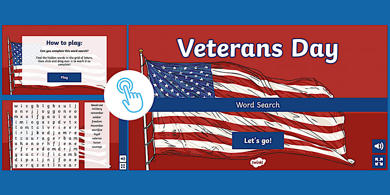 Veterans Day Word Search for Grades 3-5 | Twinkl USA