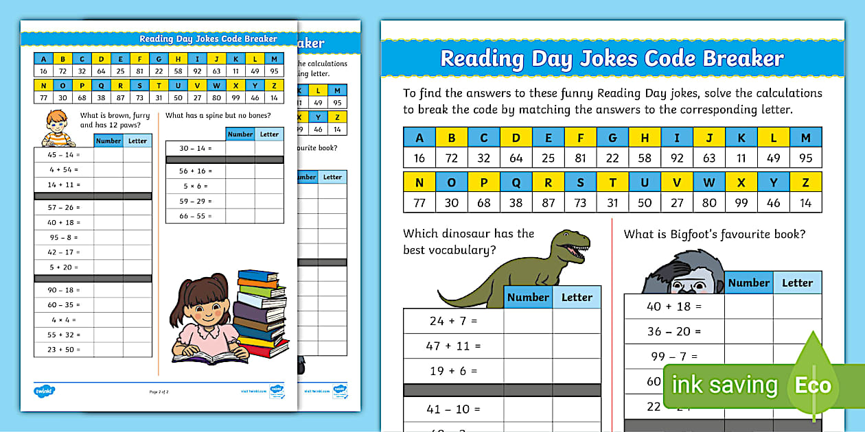 👉 Year 2 Book-Themed Maths Code Breaker Activity - Twinkl