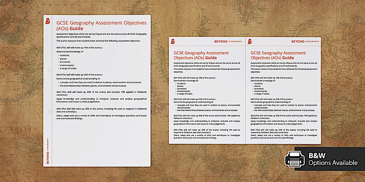 GCSE Geography Assessment Objectives (AO) Guide - Twinkl
