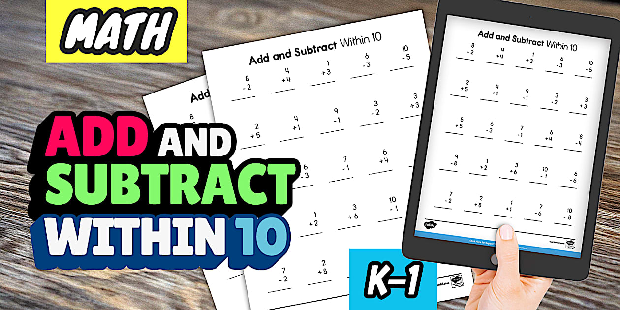 Add and Subtract Within 10 | Resource | Twinkl USA - Twinkl