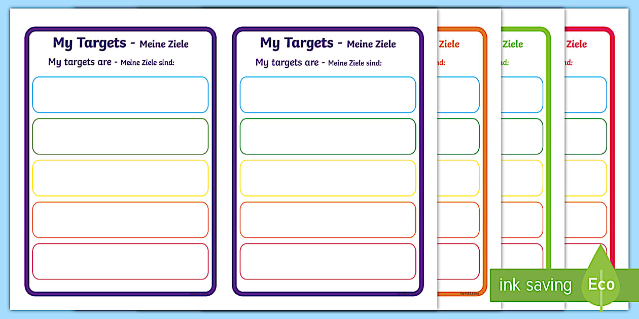 Editable Target/Learning Objective Book Labels English/German