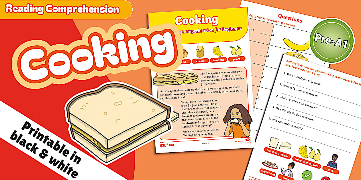 Cooking Reading Comprehension for Kids