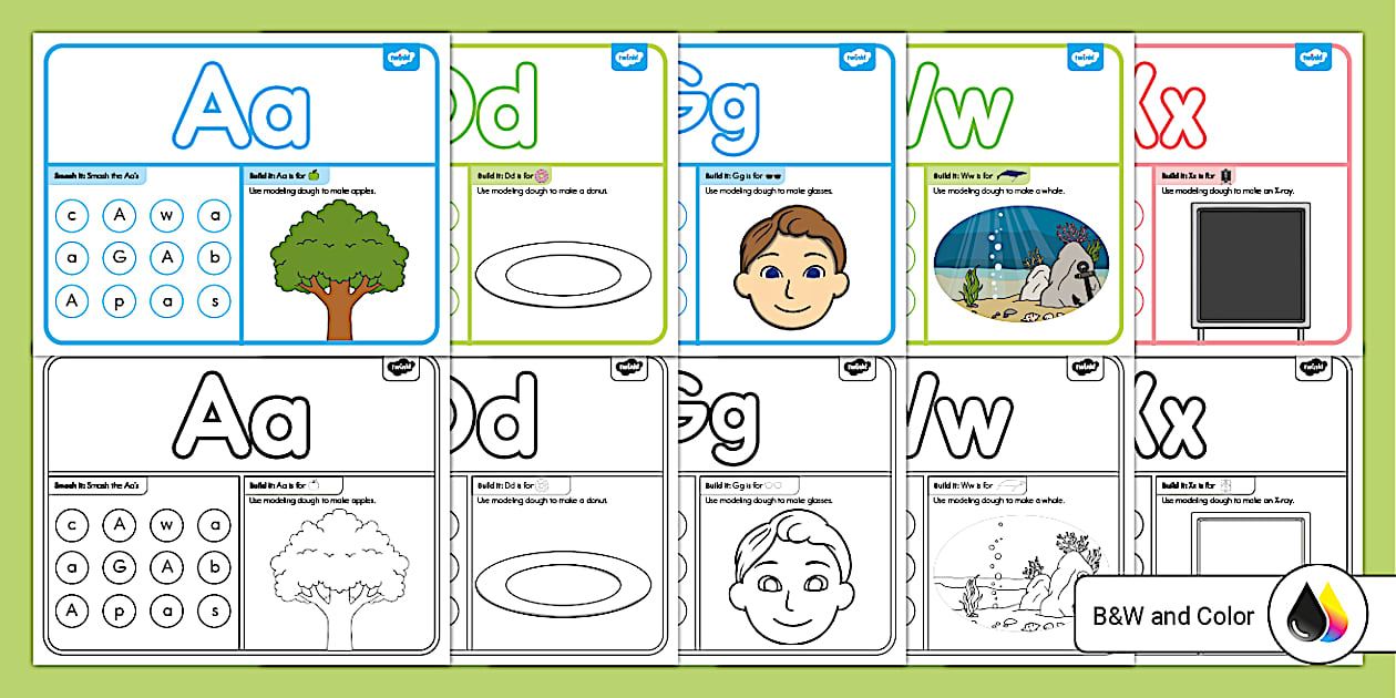 Uppercase and Lowercase Alphabet Modeling Dough Mats