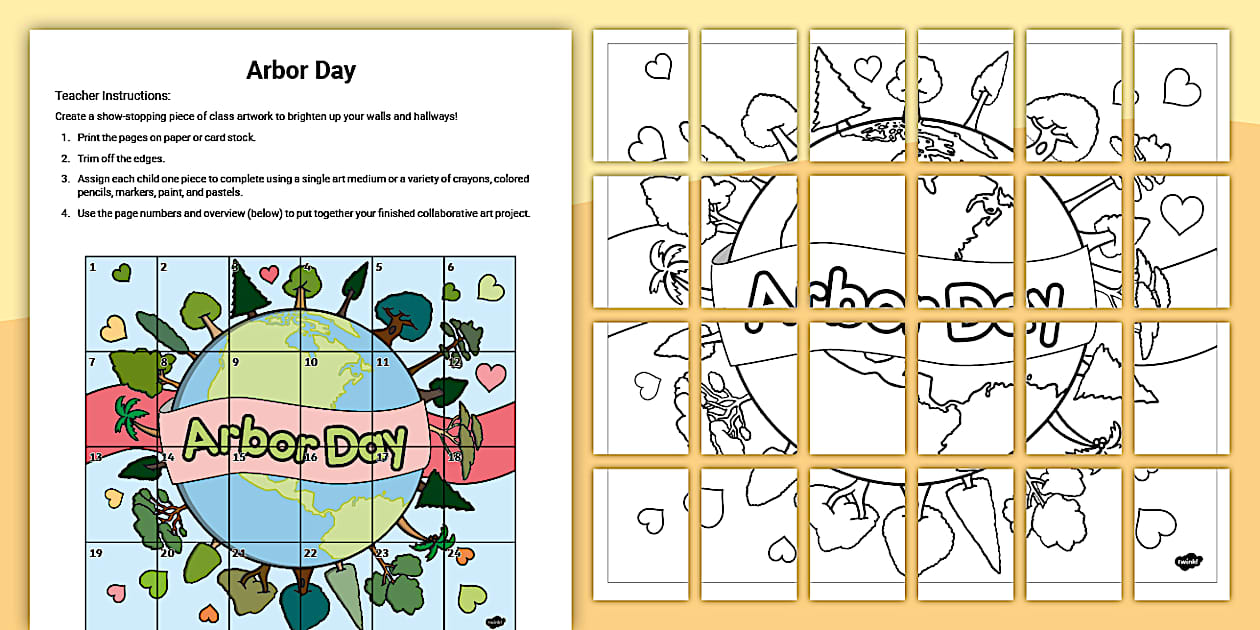 Arbor Day Collaborative Art Pack (teacher made) - Twinkl