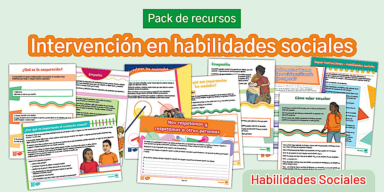 Pack de recursos: Intervención en habilidades sociales