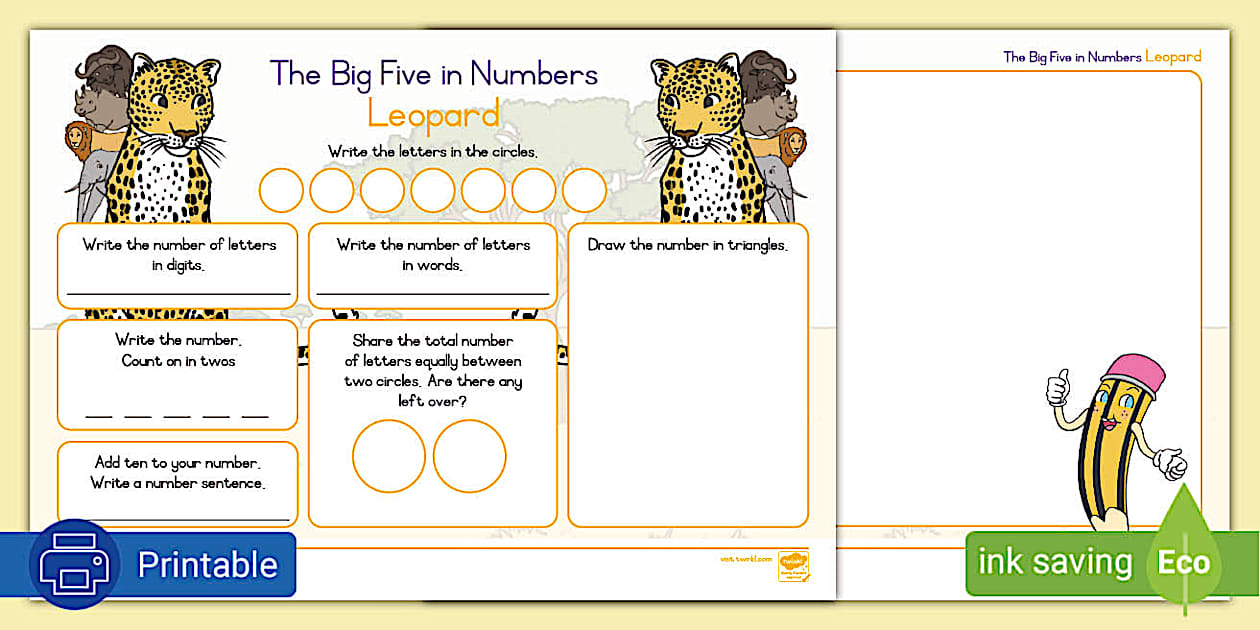 Grade 2 Maths: Describing Numbers: Leopard (teacher made)