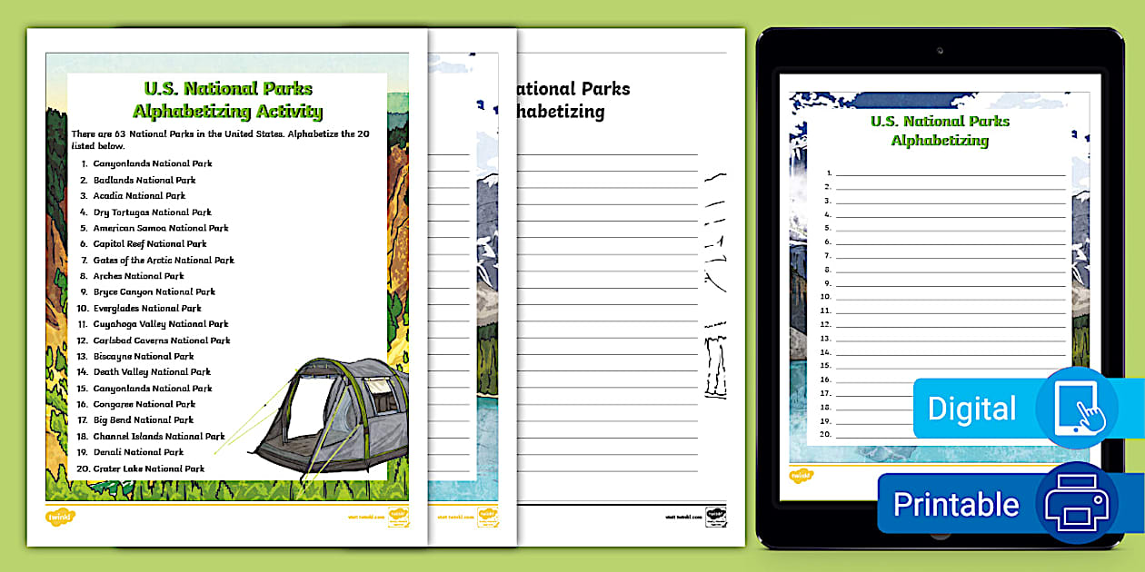 National Parks Worksheet | National Parks | Twinkl USA