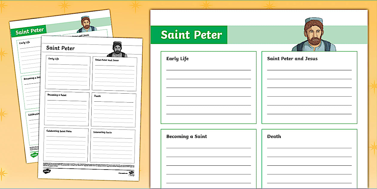 Saint Peter Fact File Template (teacher made) - Twinkl