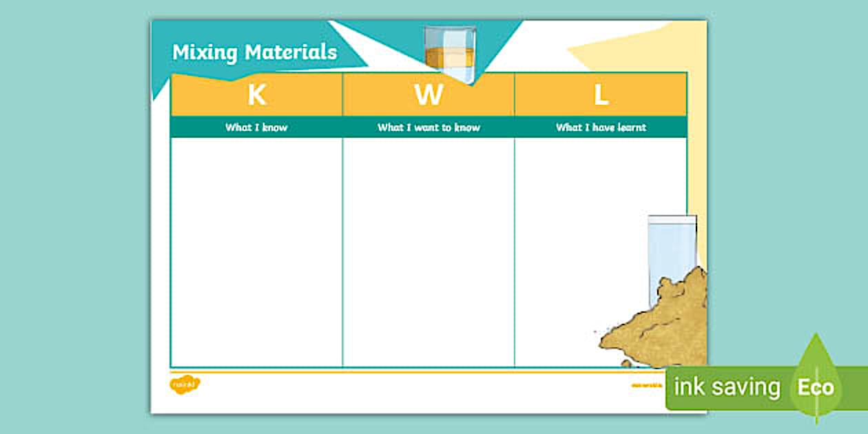 Mixing Materials KWL Chart - Twinkl