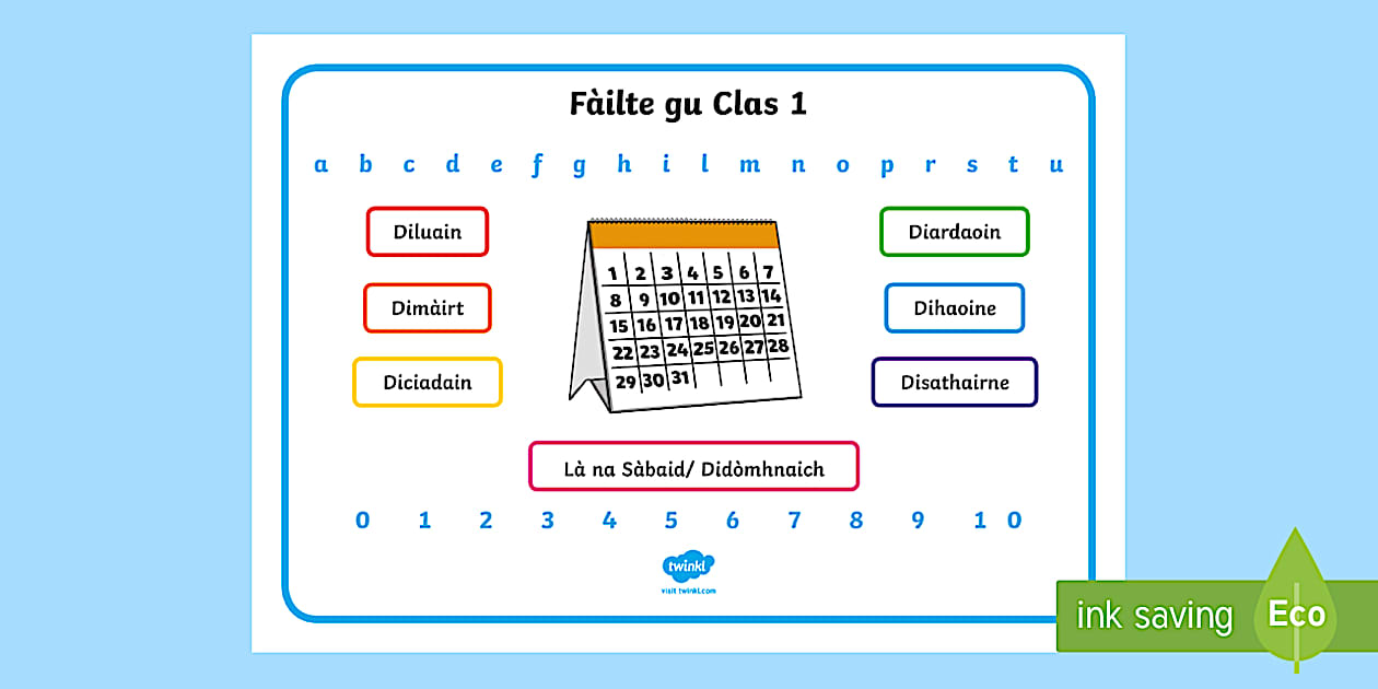 Fàilte gu Clas 1 Mata (teacher made) - Twinkl
