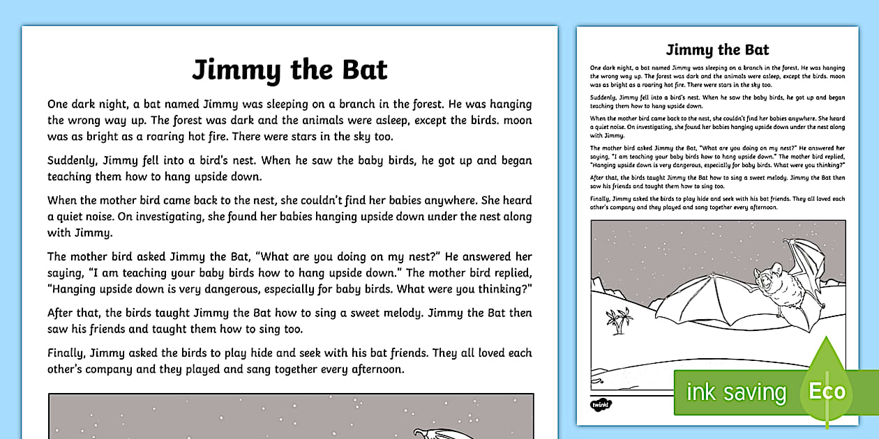 'Jimmy the Bat' Short-Narrative Story | Twinkl