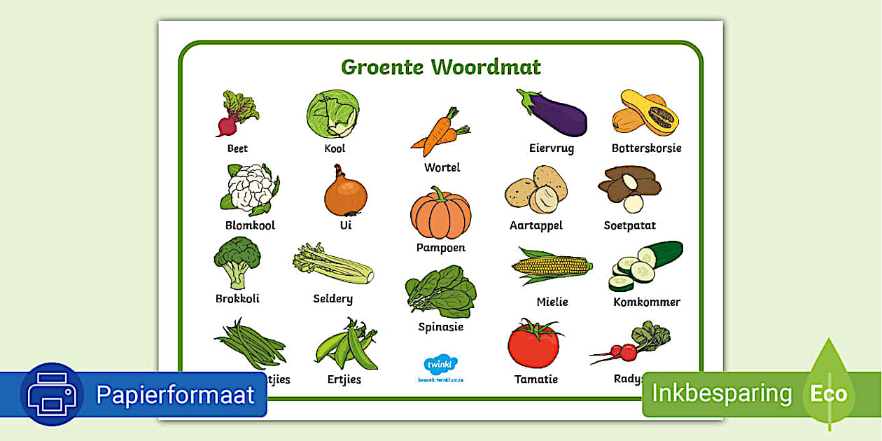 Groente Woordmat