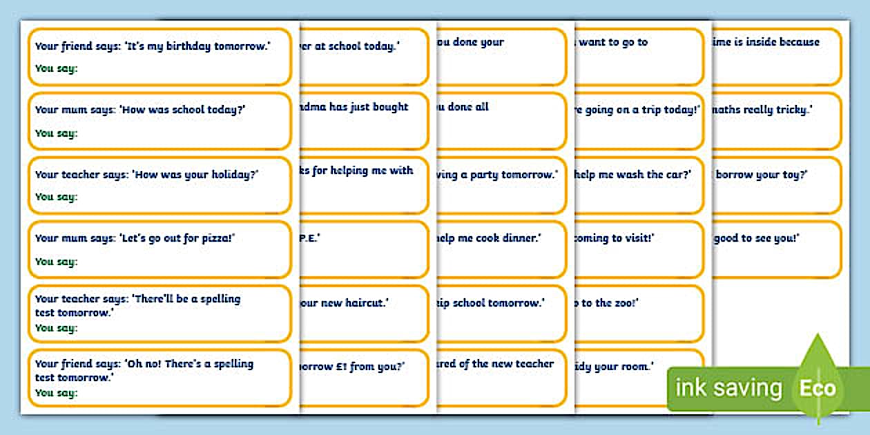 What You Say Conversation Cards For What Comes Next Conversation