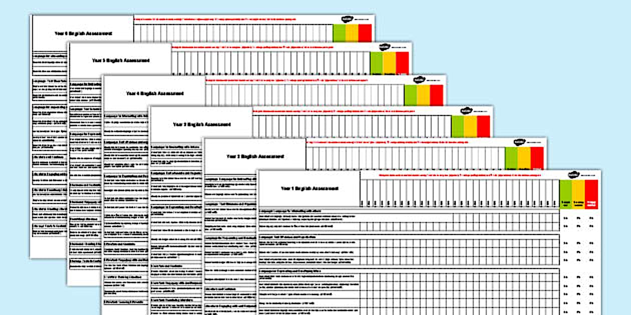 Australian Curriculum Year 1 to 6 English Spreadsheet