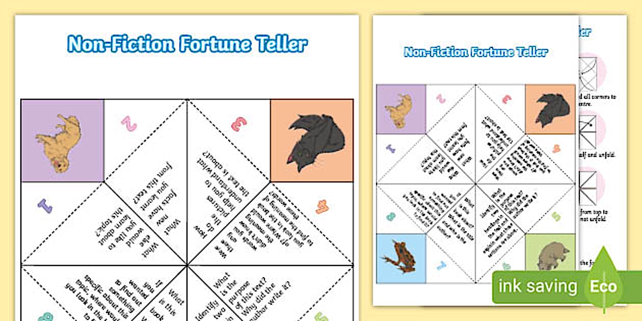 Non-Fiction Fortune Teller - Educational Resources - Twinkl