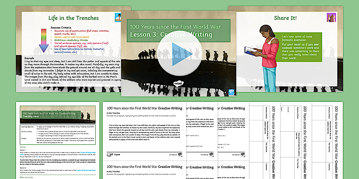 GCSE 100 Years since the First World War Lesson 3: Creative Writing