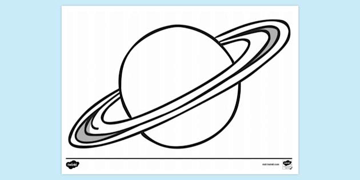 Saturn Colouring Sheet - Creative Activity for Kids - Twinkl