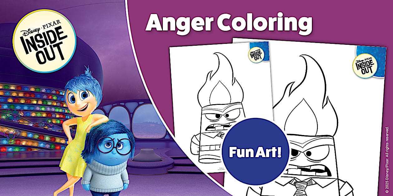 Inside Out: Anger Coloring Page